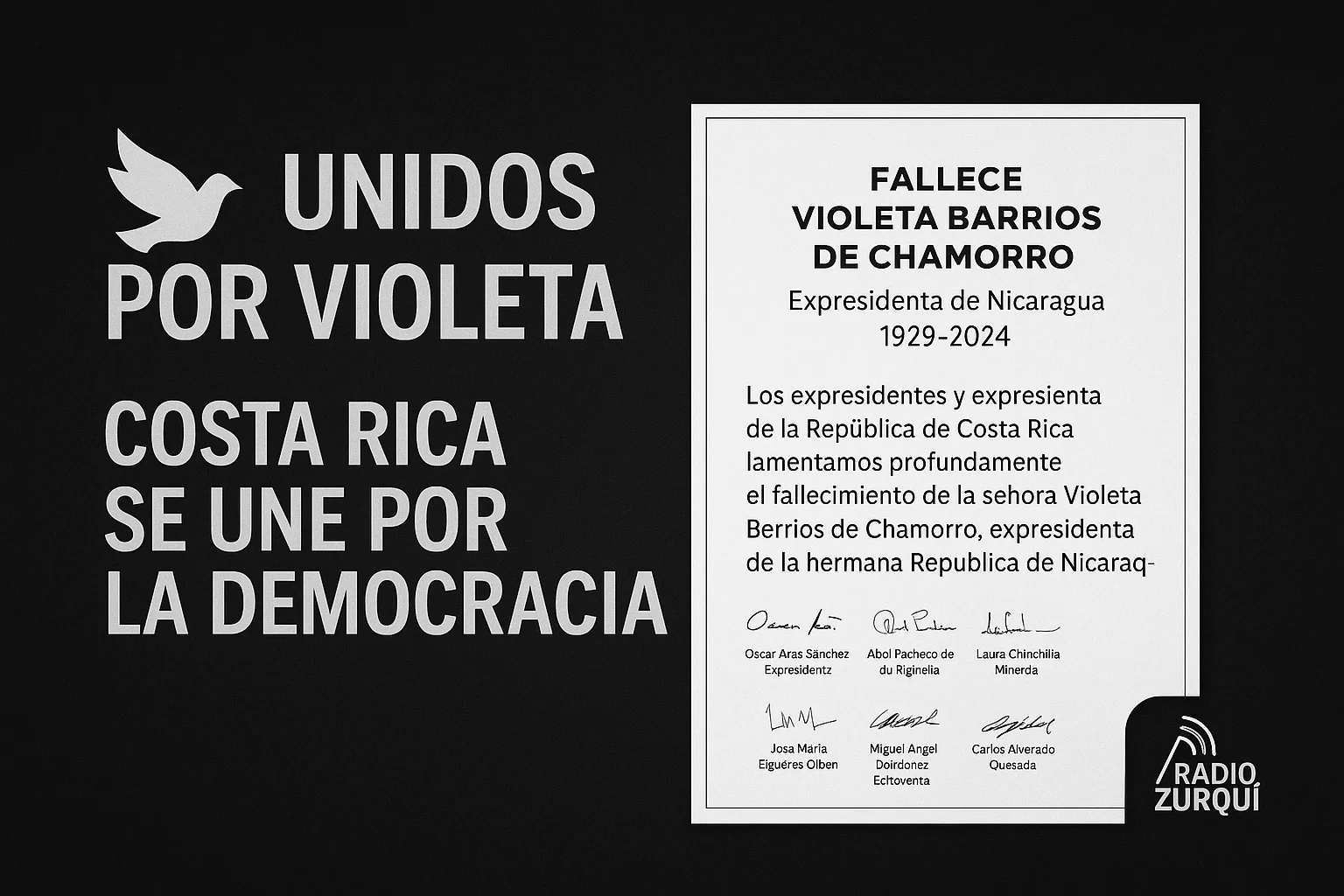 Fallece Violeta Barrios de Chamorro: Costa Rica se une en un gesto que ...