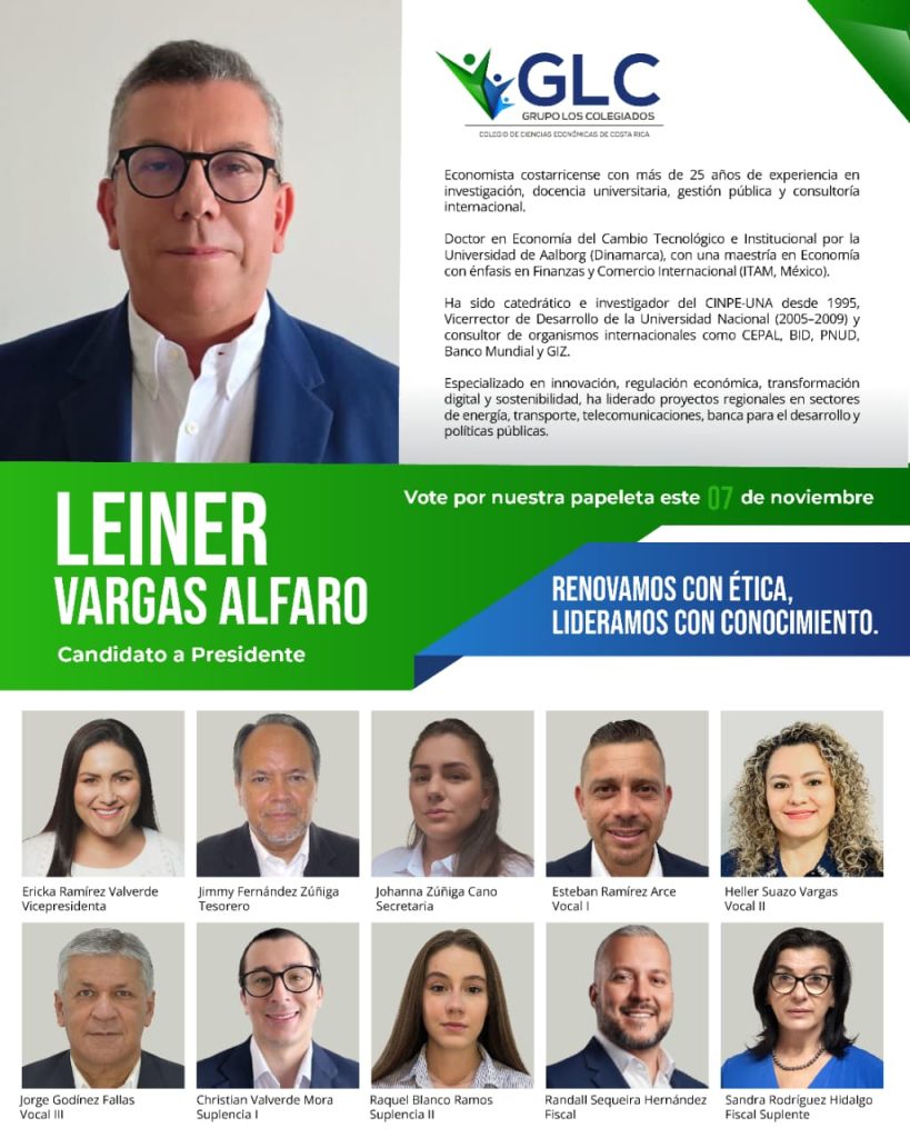 Leiner Vargas Alfaro se postula como presidente del Colegio de Ciencias Económicas de Costa Rica ...